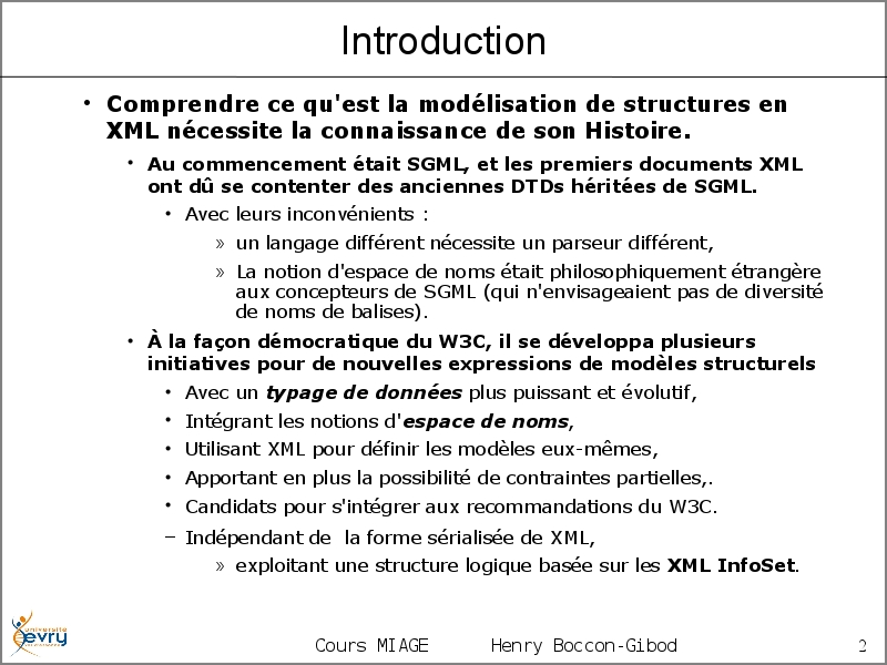 rdfs:label : Cours XML-1-02 Page 1 - Introduction